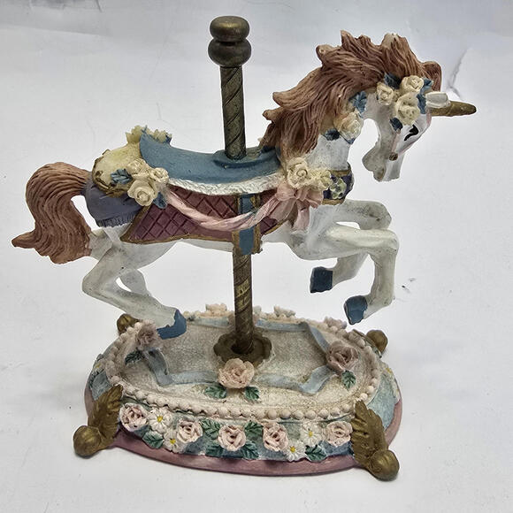 Design | Vintage Carousel Horse Figurine Handpainted Floral Gold ...
